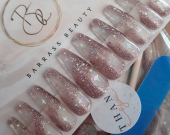 Glitter False Nails - Etsy