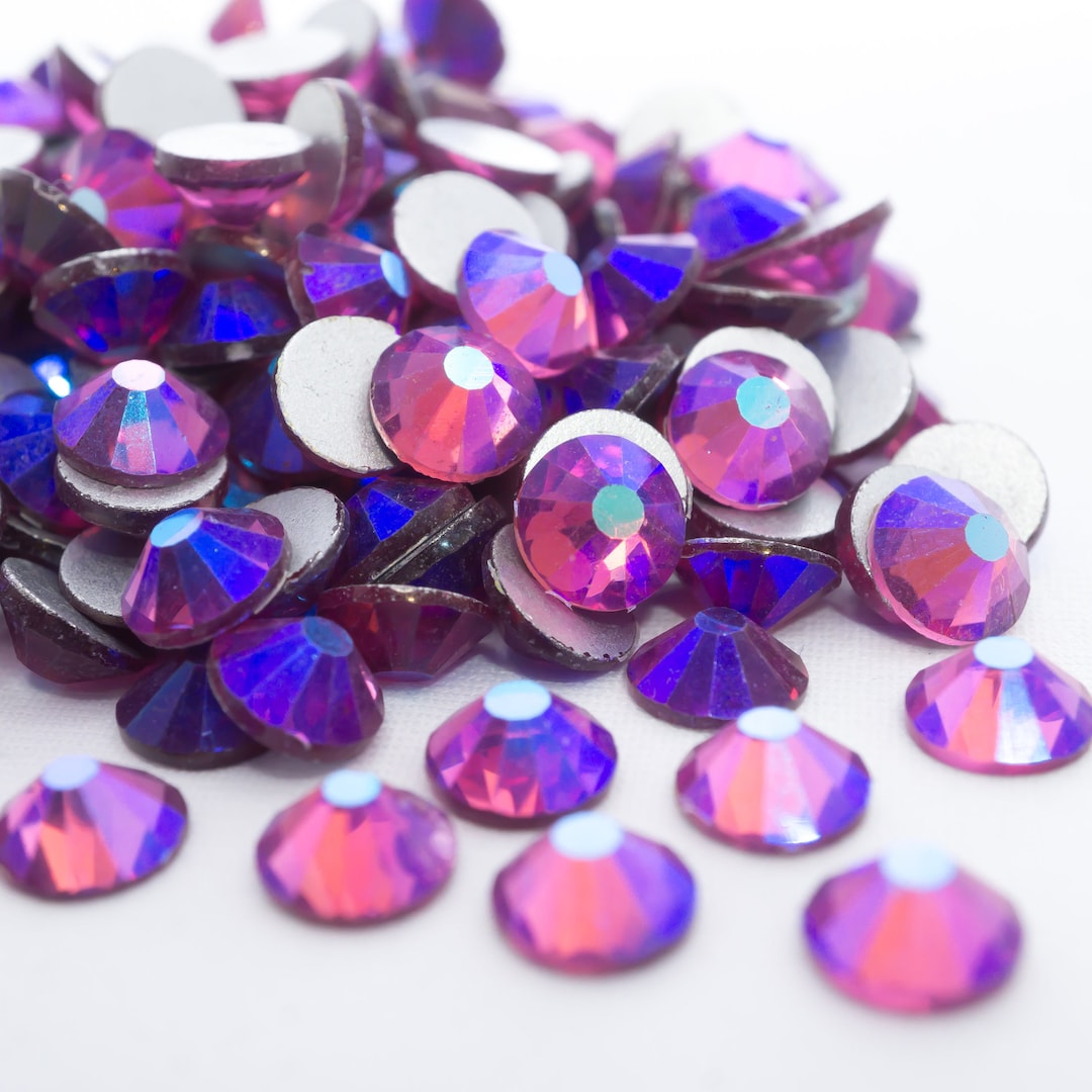 Fuchsia AB Rhinestones High Quality - GLASS- Flat Back - Ss16 - Ss20 ...