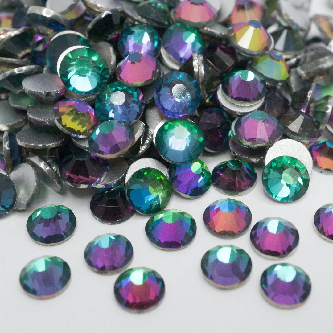 Green Flame VOLCANO Rhinestones High Quality - GLASS- Flat Back - Ss16 ...