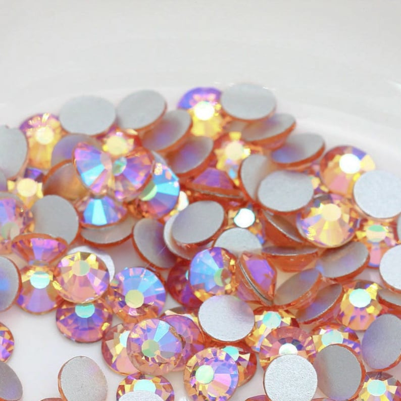 Light Peach AB Rhinestones High Quality - GLASS- Flat Back - Ss16 ...