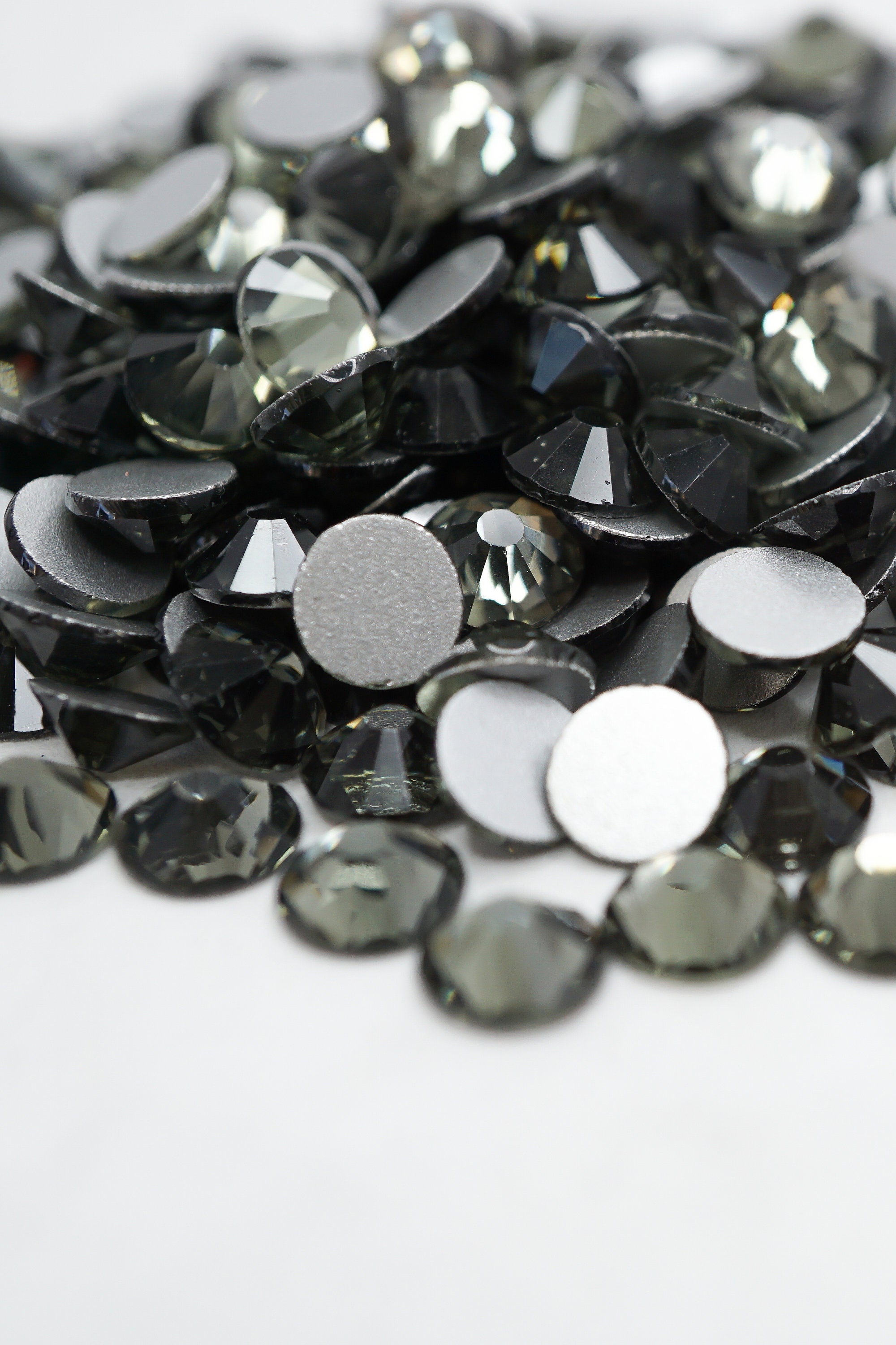 Black Diamond Rhinestones High Quality GLASS flat back - Etsy 日本