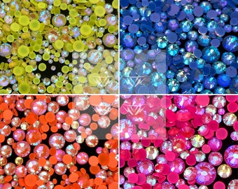 1440 Neon Rhinestones High Quality GLASS Flat Back Ss16 | Etsy