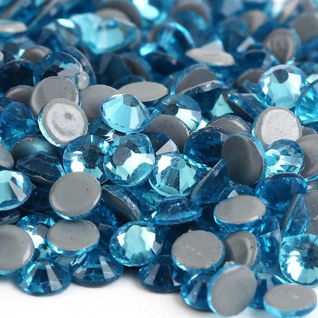 Aquamarine Rhinestones High Quality - GLASS- Hotfix - Ss16 - Ss20 ...