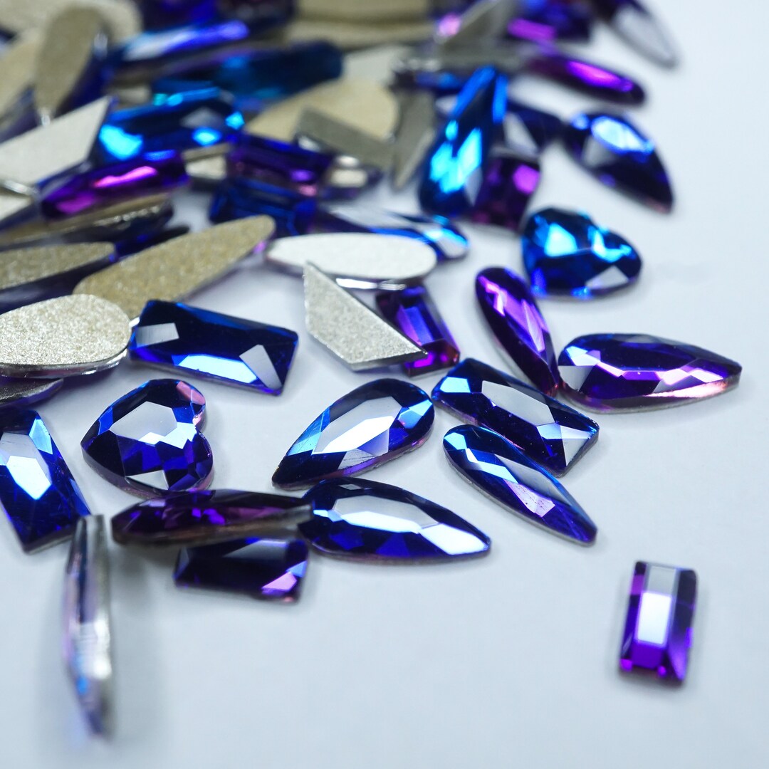Volcano - 100 Mix Shapes - Rhinestones for Nails - GLASS- Flat Back - Etsy
