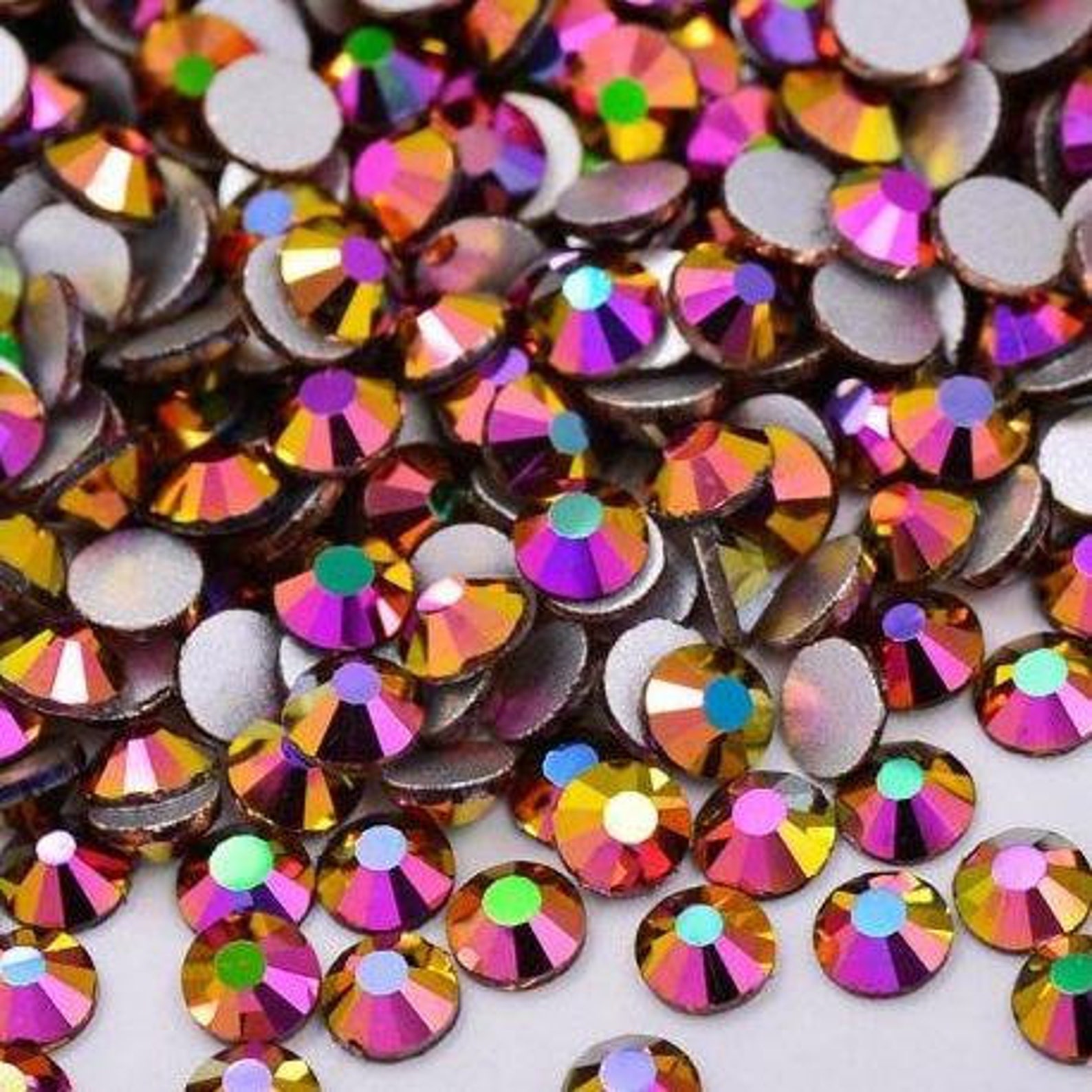 Rose Gold AB Rhinestones High Quality - GLASS- Flat Back - Ss16 - Ss20 ...