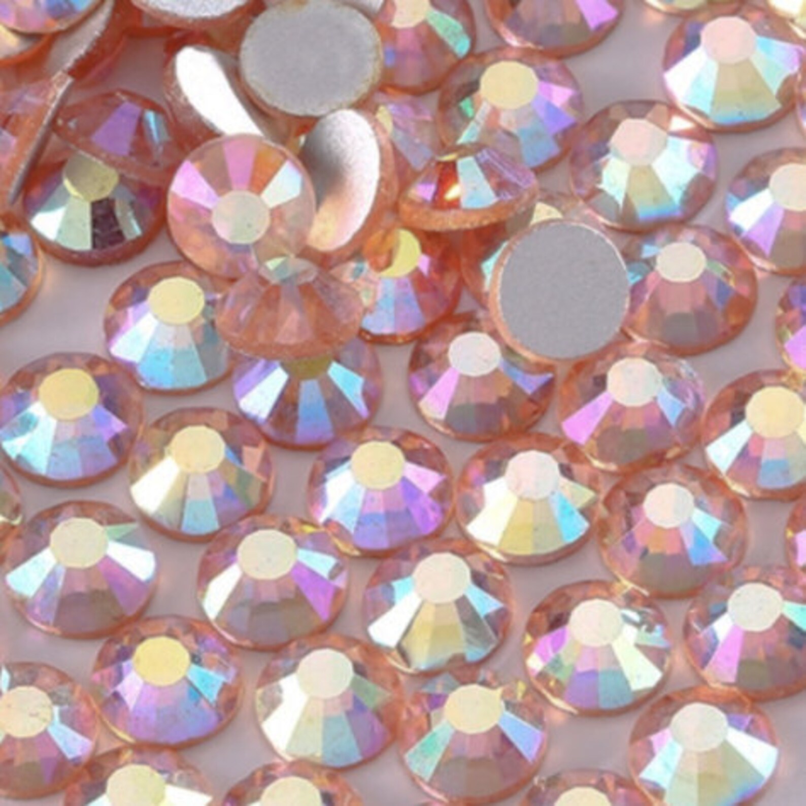 Light Peach AB Rhinestones High Quality - GLASS- Flat Back - Ss16 ...