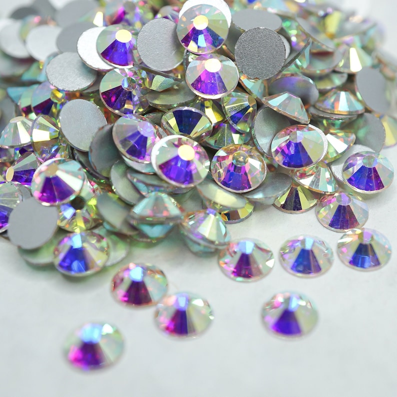 1440 Crystal AB Rhinestones High Quality - GLASS- Flat Back Ss4 - Ss40 ...