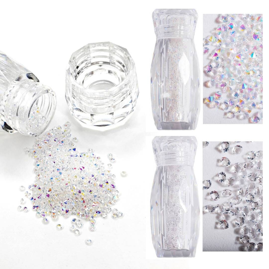 Crystal Pixie Nails Art - AB / Clear -3D Micro Zircon - Etsy