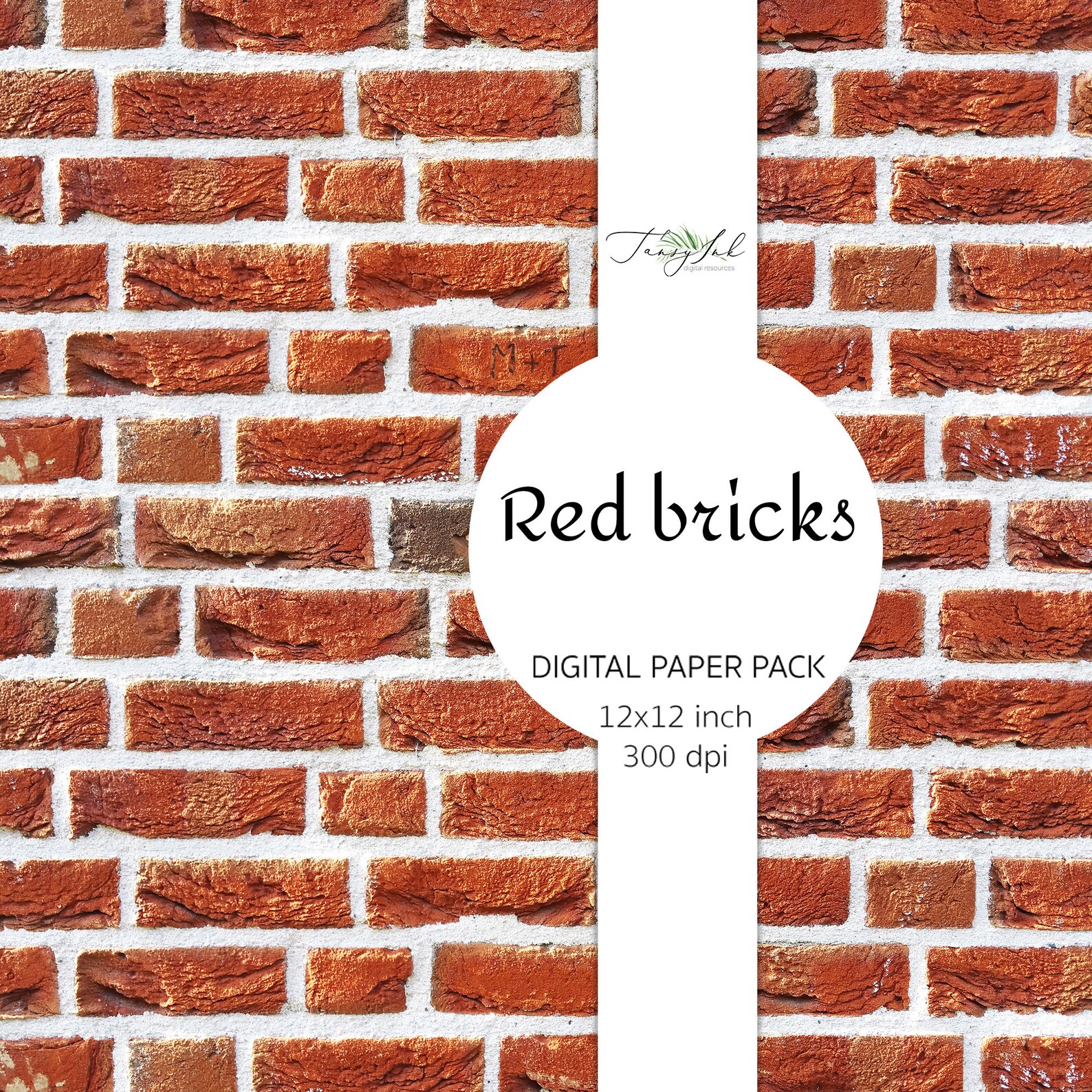 Red Bricks Digital Paper, Brick Wall Wallpaper, Brick Background ...