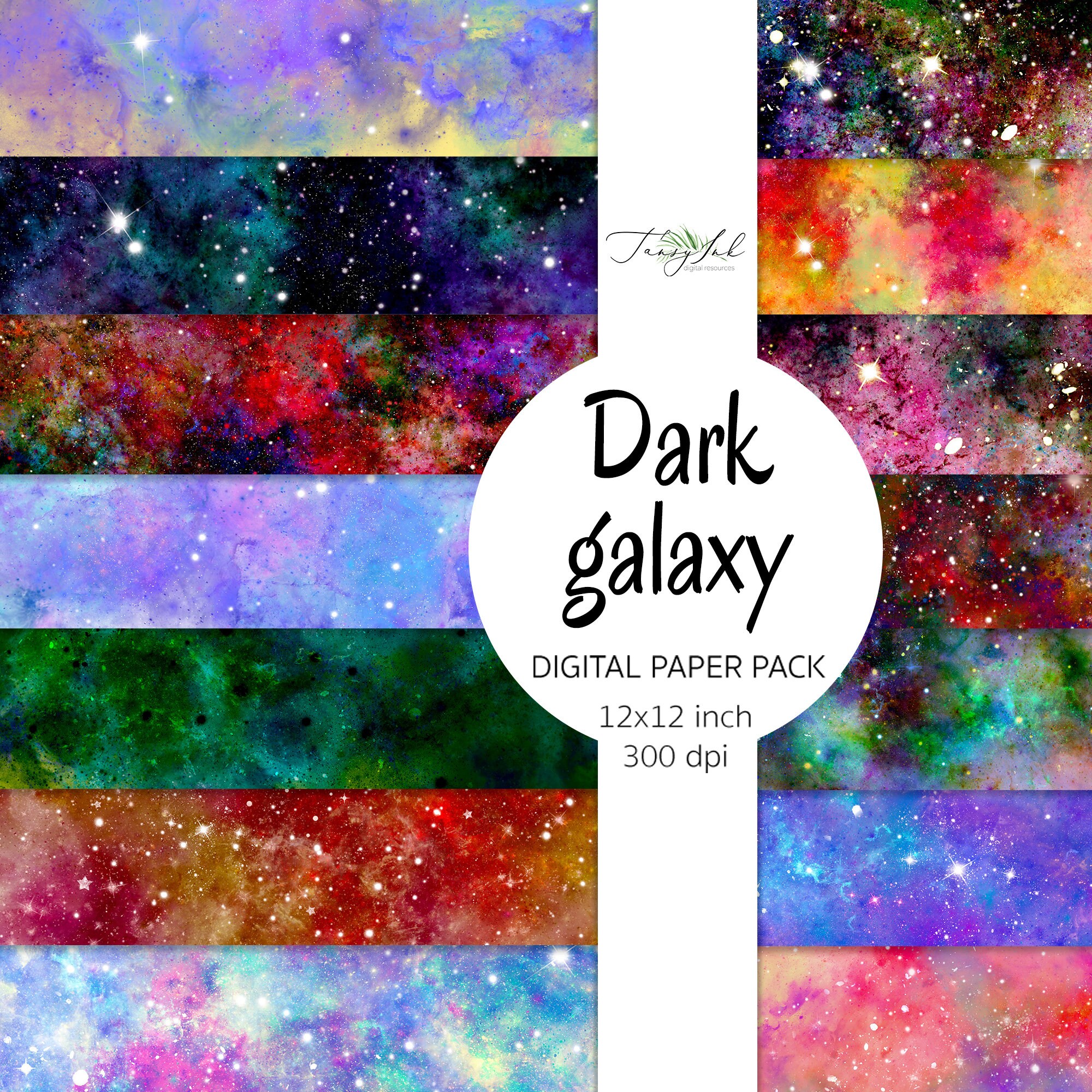 Dark Galaxy Digital Paper Cosmic Backdrop Universe - Etsy