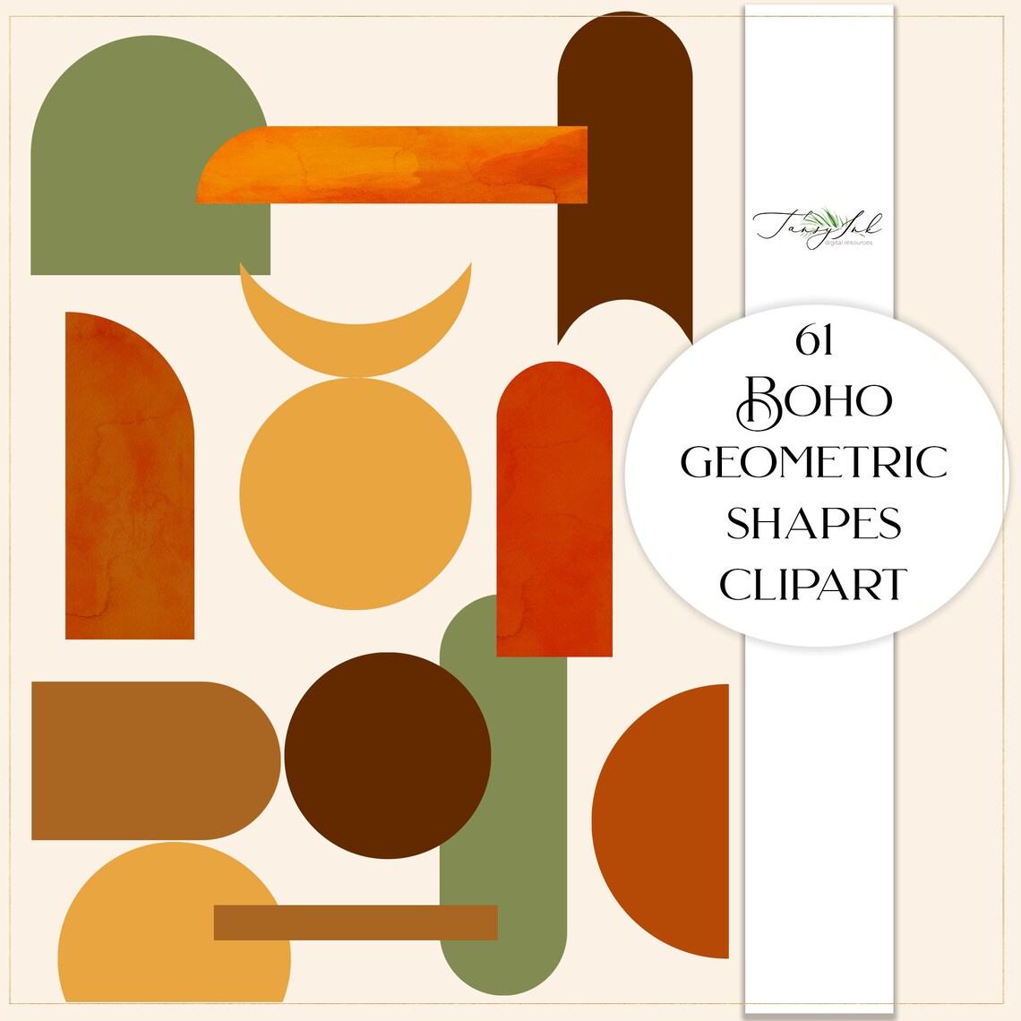 61 Boho Geometric Shapes Boho Clipart Geometric PNG | Etsy