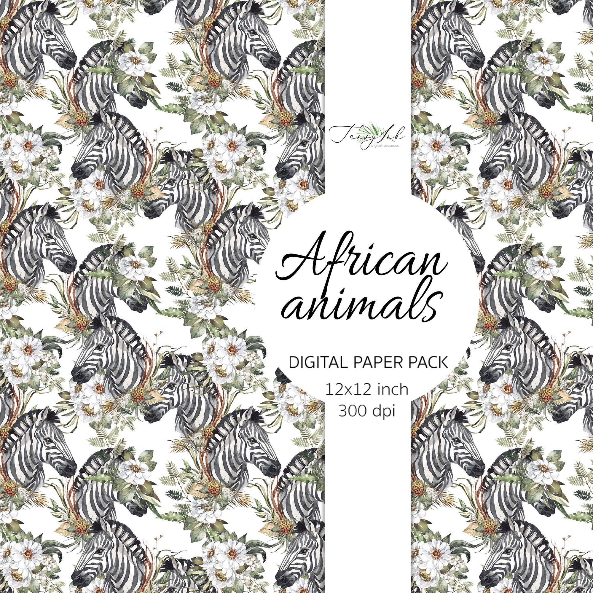 African Animals Digital Paper Seamless Paper Safari Animals - Etsy