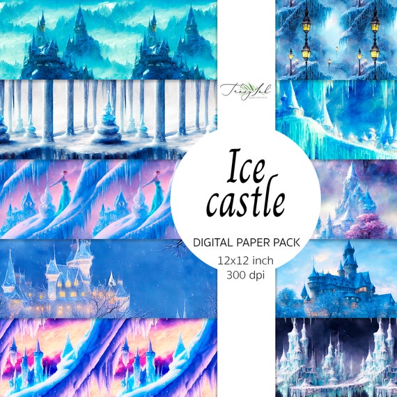 Ice Castle Digital Paper Seamless Pattern Fantasy Christmas - Etsy