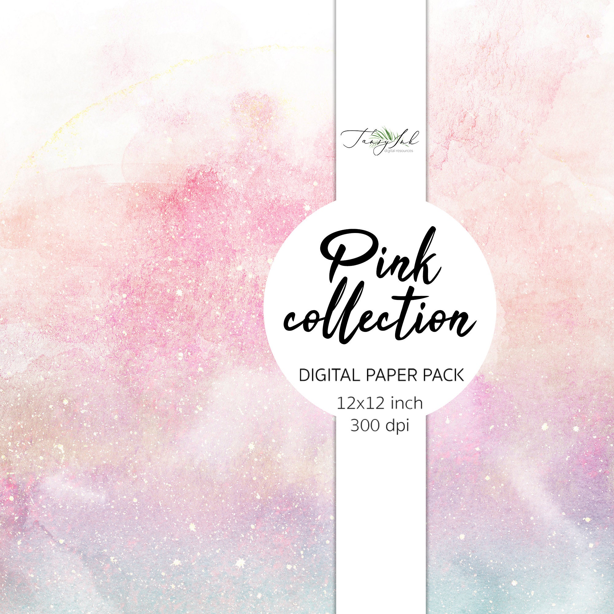 Pink collection digital paper pink watercolor paper pastel | Etsy