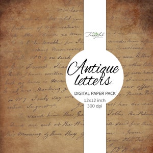 Antique Letters Digital Paper, Handwritten Letter, Junk Journal, Old ...