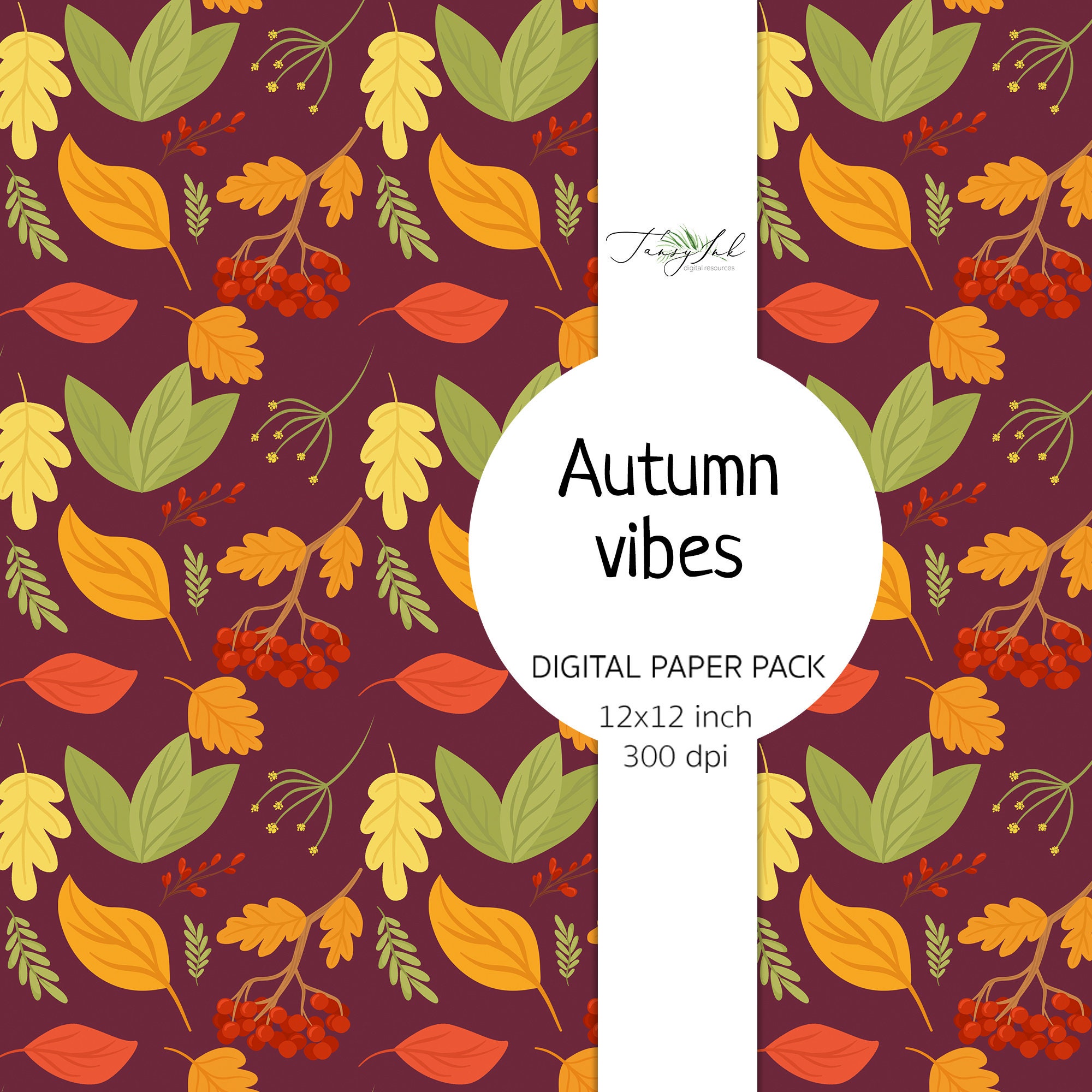 Autumn Vibes Digital Paper, Seamless Paper, Fall Colors Paper, Autumn ...