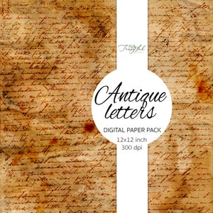 Antique Letters Digital Paper, Handwritten Letter, Junk Journal, Old ...