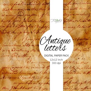 Antique Letters Digital Paper, Handwritten Letter, Junk Journal, Old ...