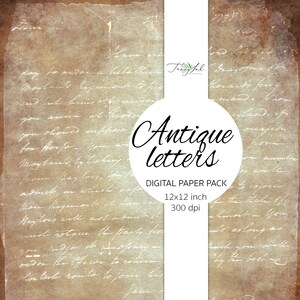 Antique Letters Digital Paper, Handwritten Letter, Junk Journal, Old ...