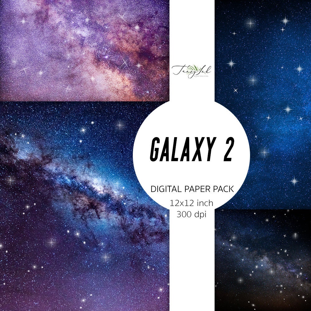 Galaxy Digital Paper Night Sky Background Outer Space Stars - Etsy