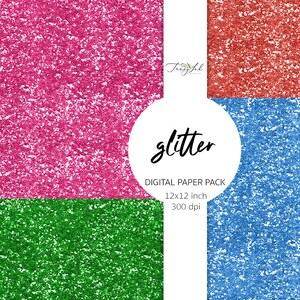 Glitter Digital Paper, Chunky Glitter Background, Pink Glitter, Summer ...