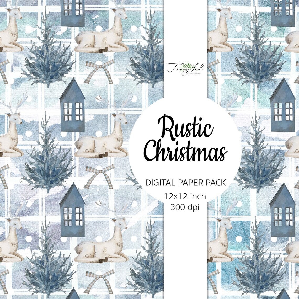 Rustic Christmas Digital Paper Seamless Paper Holiday Paper - Etsy