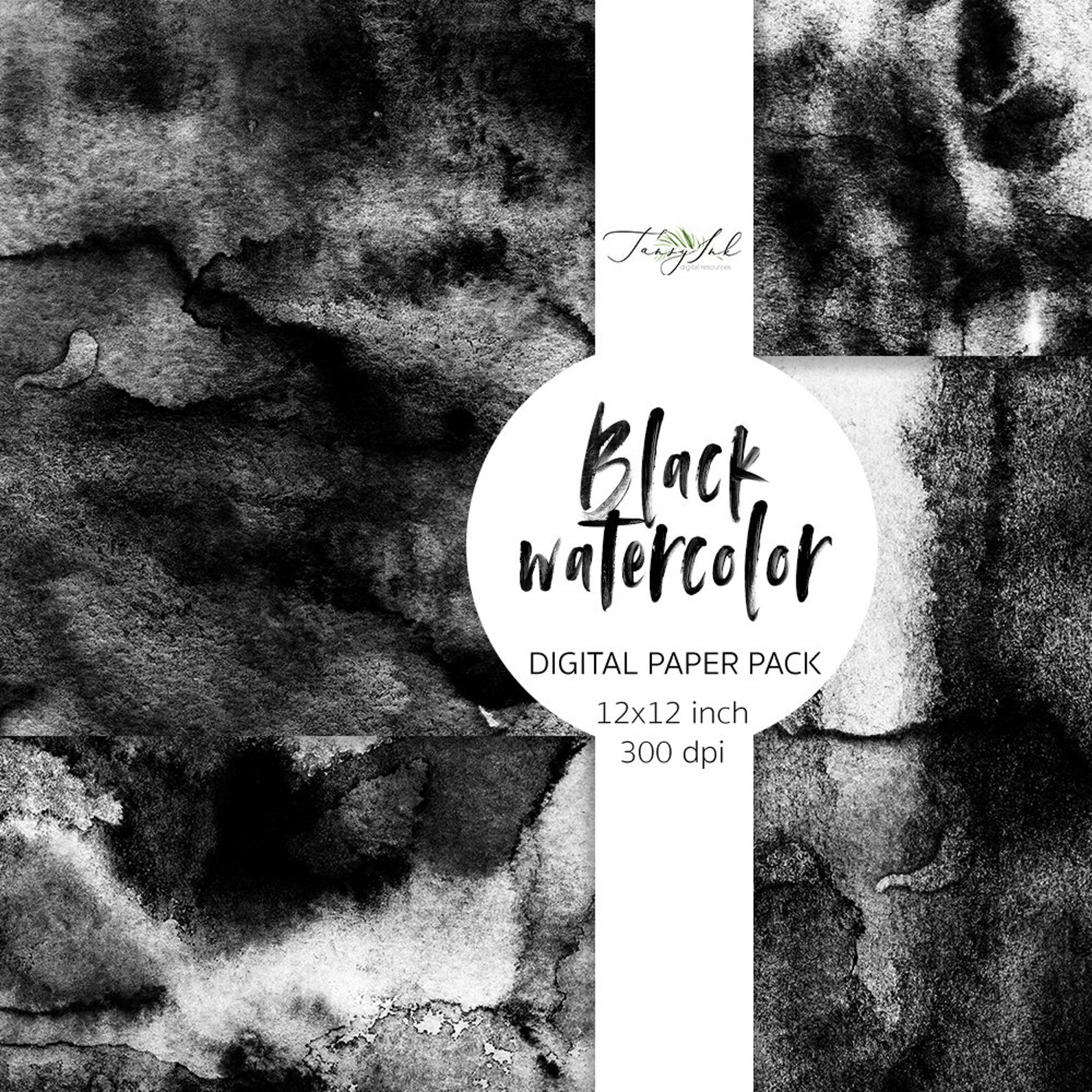 Black Watercolor Digital Paper Watercolor Texture Watercolor - Etsy