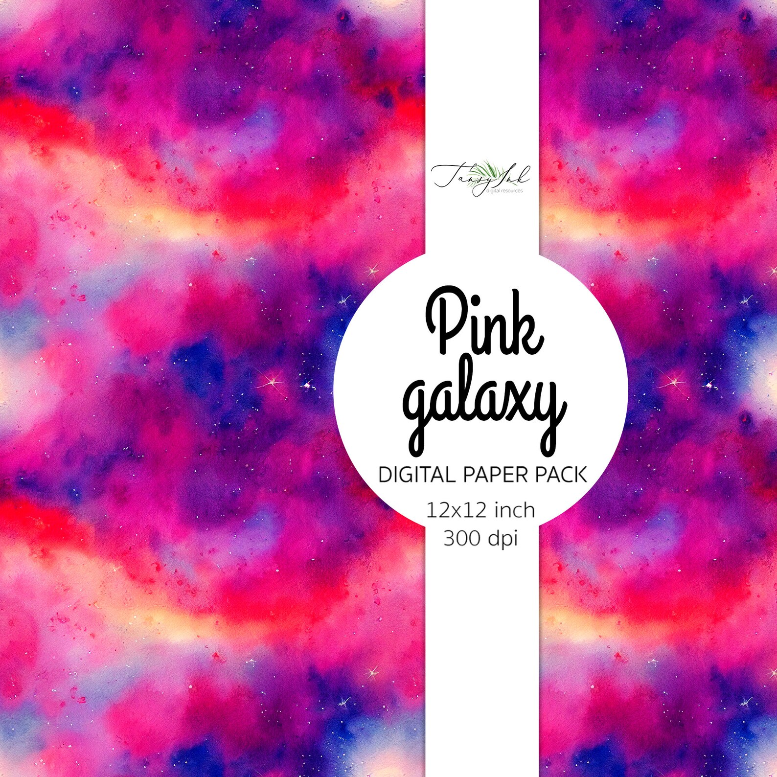 Pink Galaxy Digital Paper Watercolor Stardust Scrapbook - Etsy