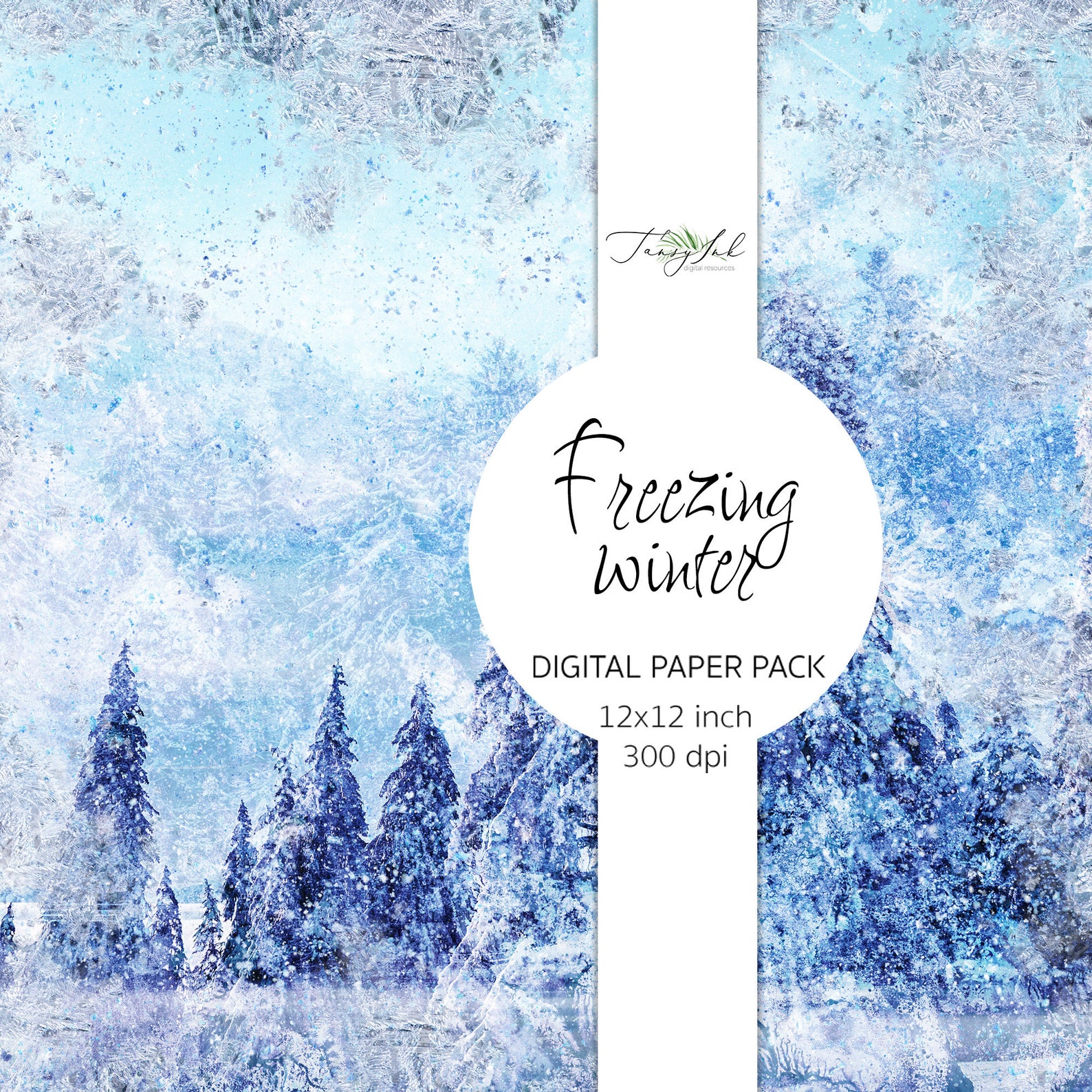 Freezing Winter Digital Paper Winter Fantasy White - Etsy