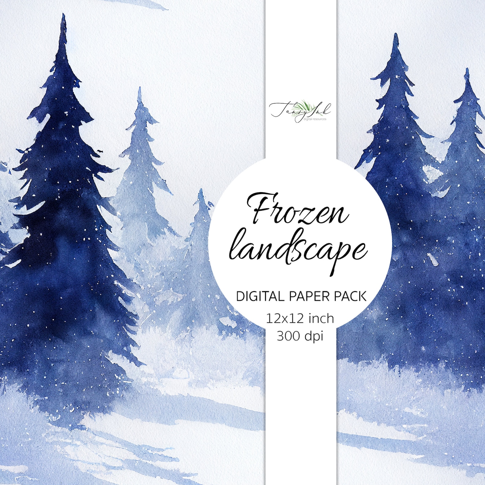 Frozen Landscape Digital Paper Seamless Paper Winter - Etsy