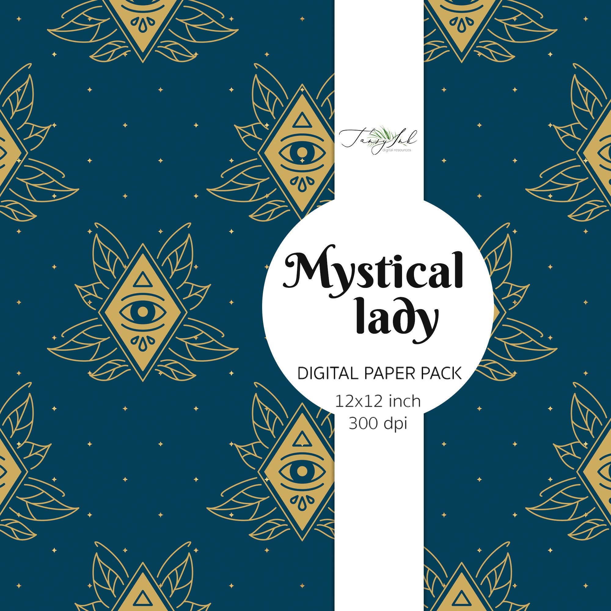 Mystical Lady Digital Paper Seamless Paper Esoteric | Etsy