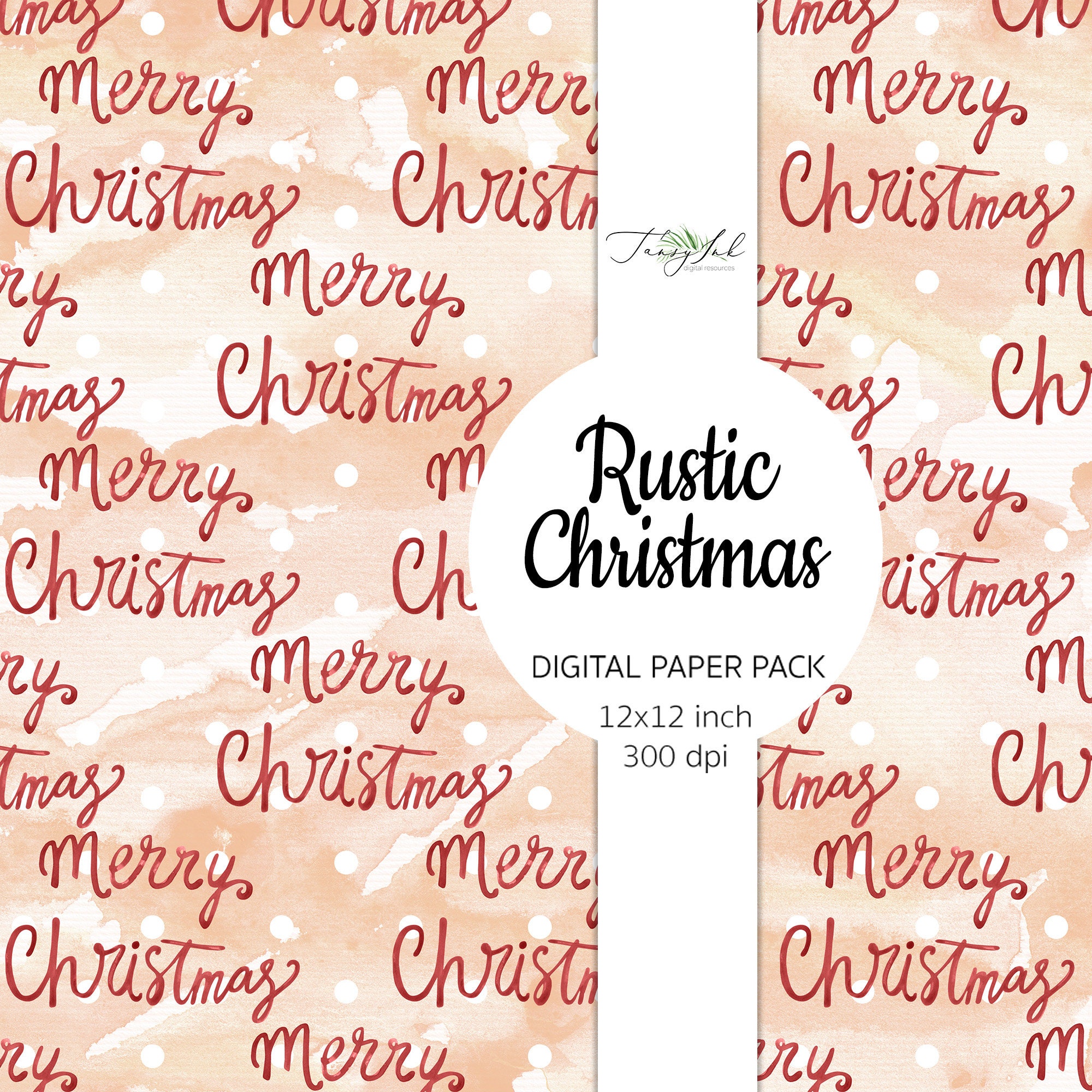 Rustic Christmas Digital Paper Seamless Paper Holiday Paper | Etsy