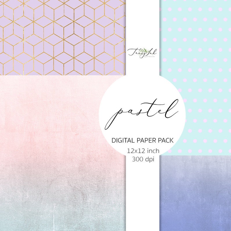 Pastel Digital Paper, Pink Pastel Paper, Pastel Wedding, Pastel Blue ...