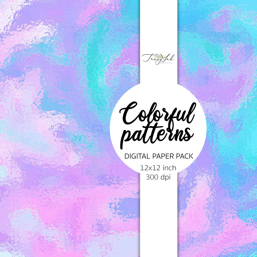 Colorful patterns digital paper glitter background | Etsy