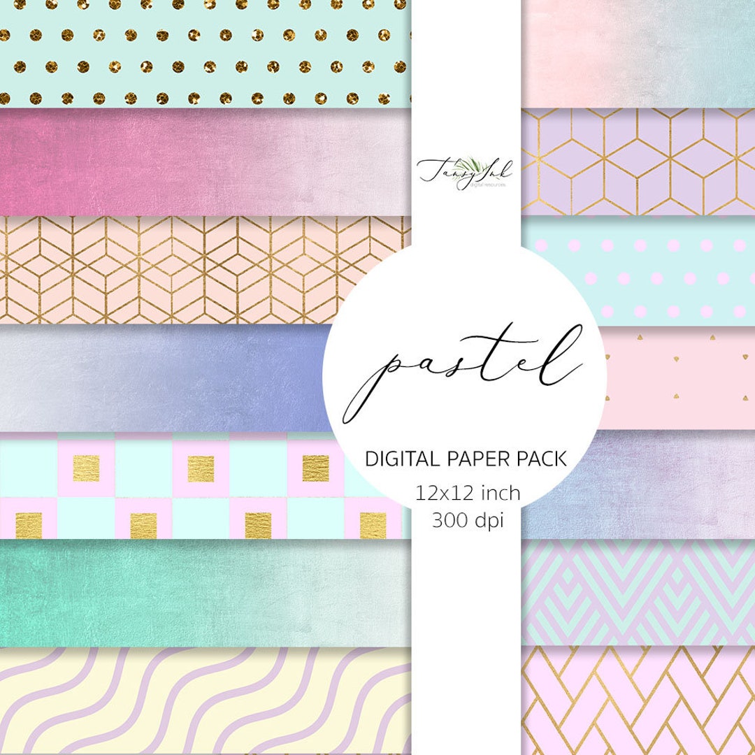 Pastel Digital Paper, Pink Pastel Paper, Pastel Wedding, Pastel Blue ...