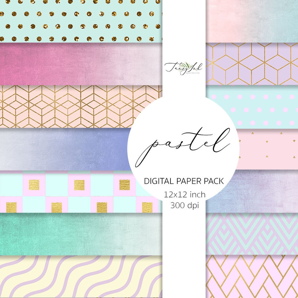 Pastel Digital Paper Pink Pastel Paper Pastel Wedding | Etsy
