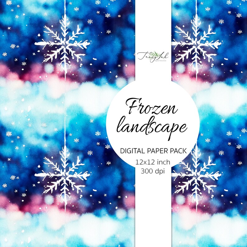 Frozen Landscape Digital Paper Seamless Paper Winter - Etsy