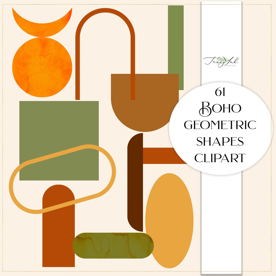 61 Boho Geometric Shapes Boho Clipart Geometric PNG | Etsy