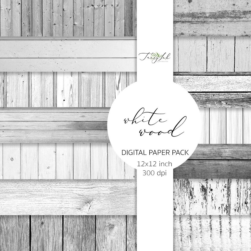 White Wood Digital Paper Rustic Wood Paper Wood Background - Etsy
