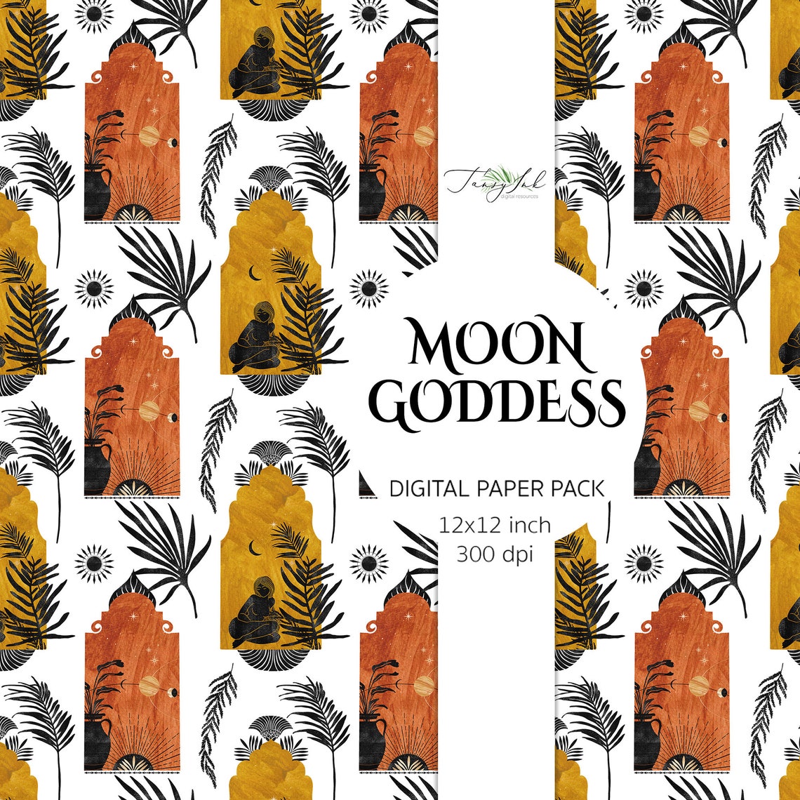 Moon Goddess Digital Paper Seamless Paper Moon Background - Etsy