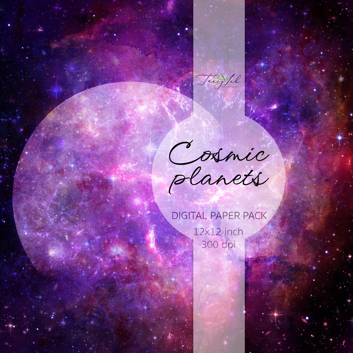 Cosmic Planets Digital Paper Galaxy Paper Saturn Background - Etsy