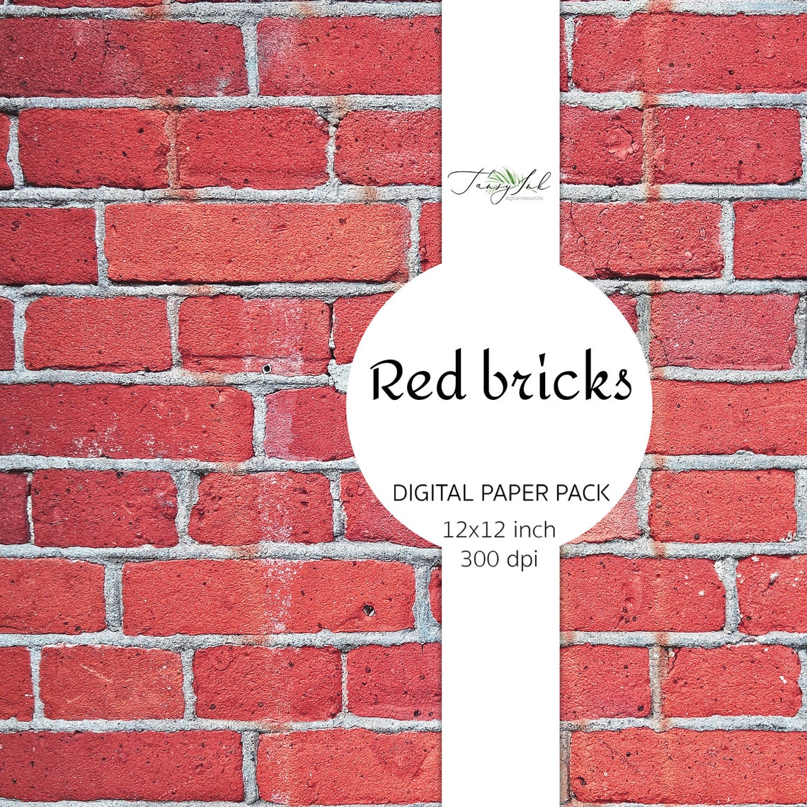 Red Bricks Digital Paper, Brick Wall Wallpaper, Brick Background ...