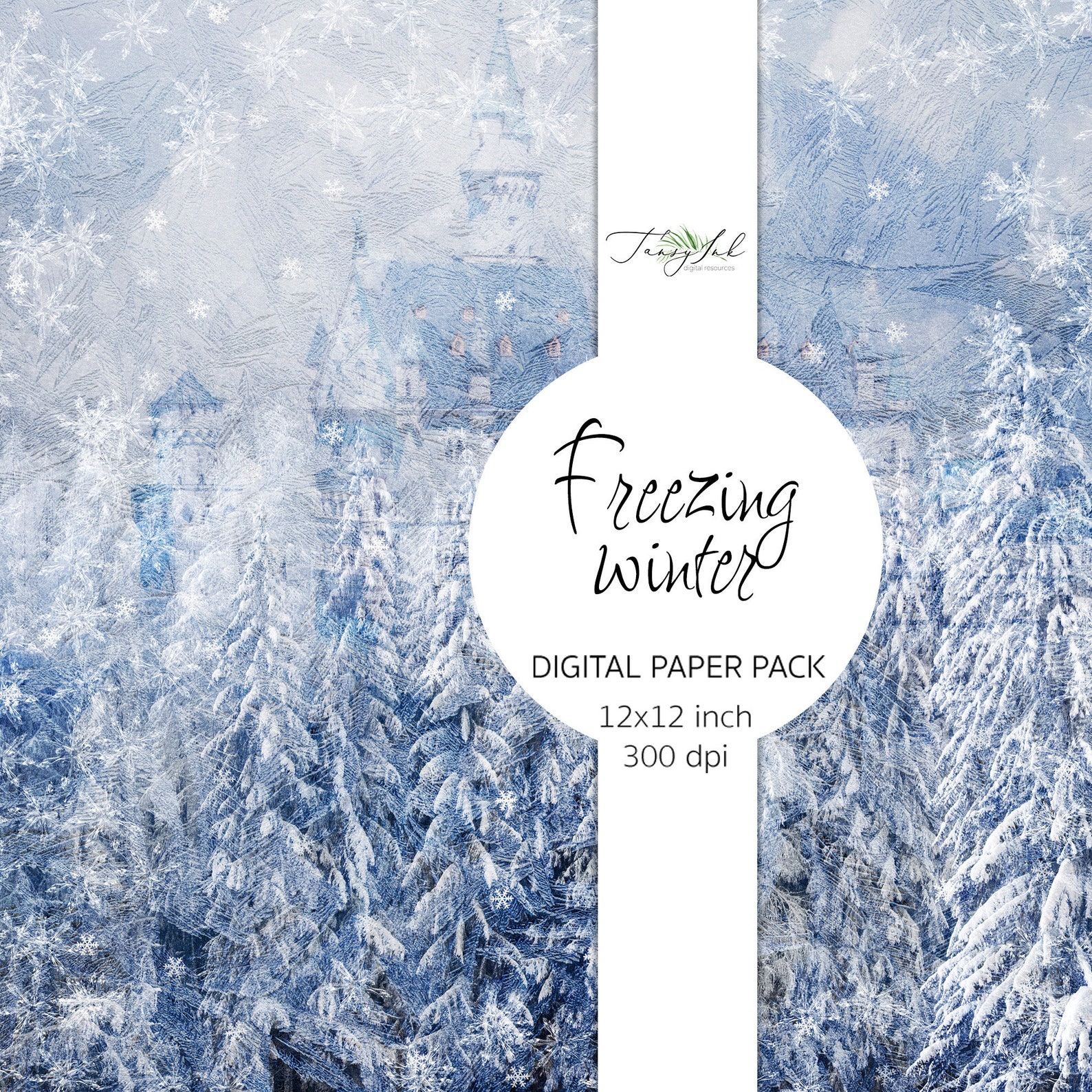 Freezing Winter Digital Paper Winter Fantasy White - Etsy