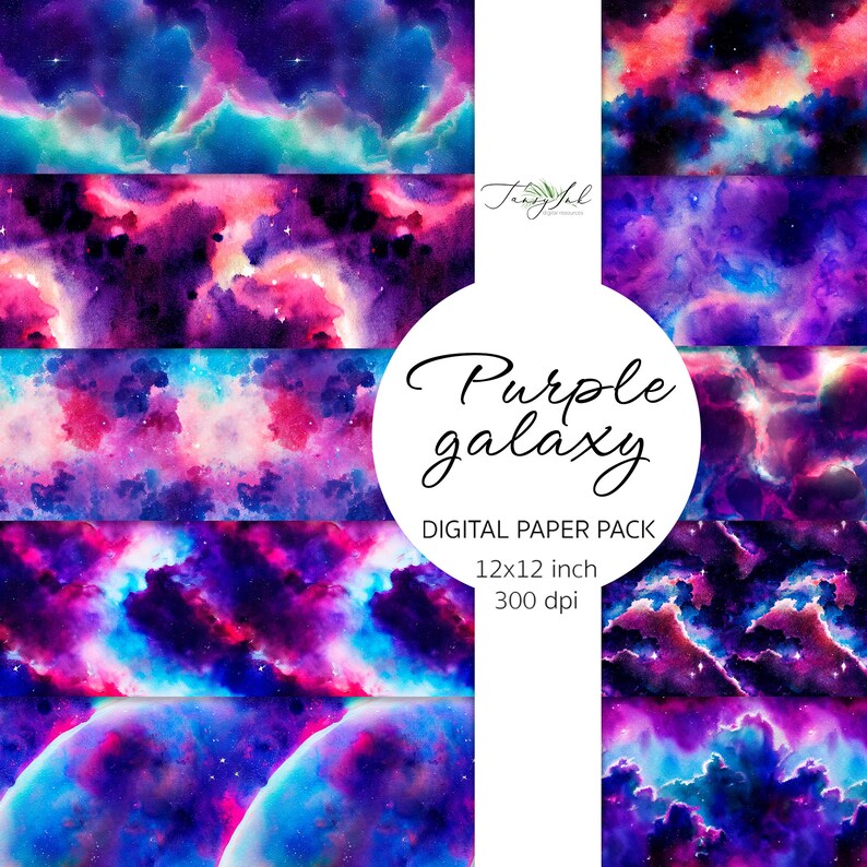 SEAMLESS Galaxy BUNDLE Digital Paper Planets Paper Planner - Etsy