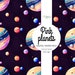 Pink Planets Seamless Digital Paper, Scrapbooking Paper, Planets ...