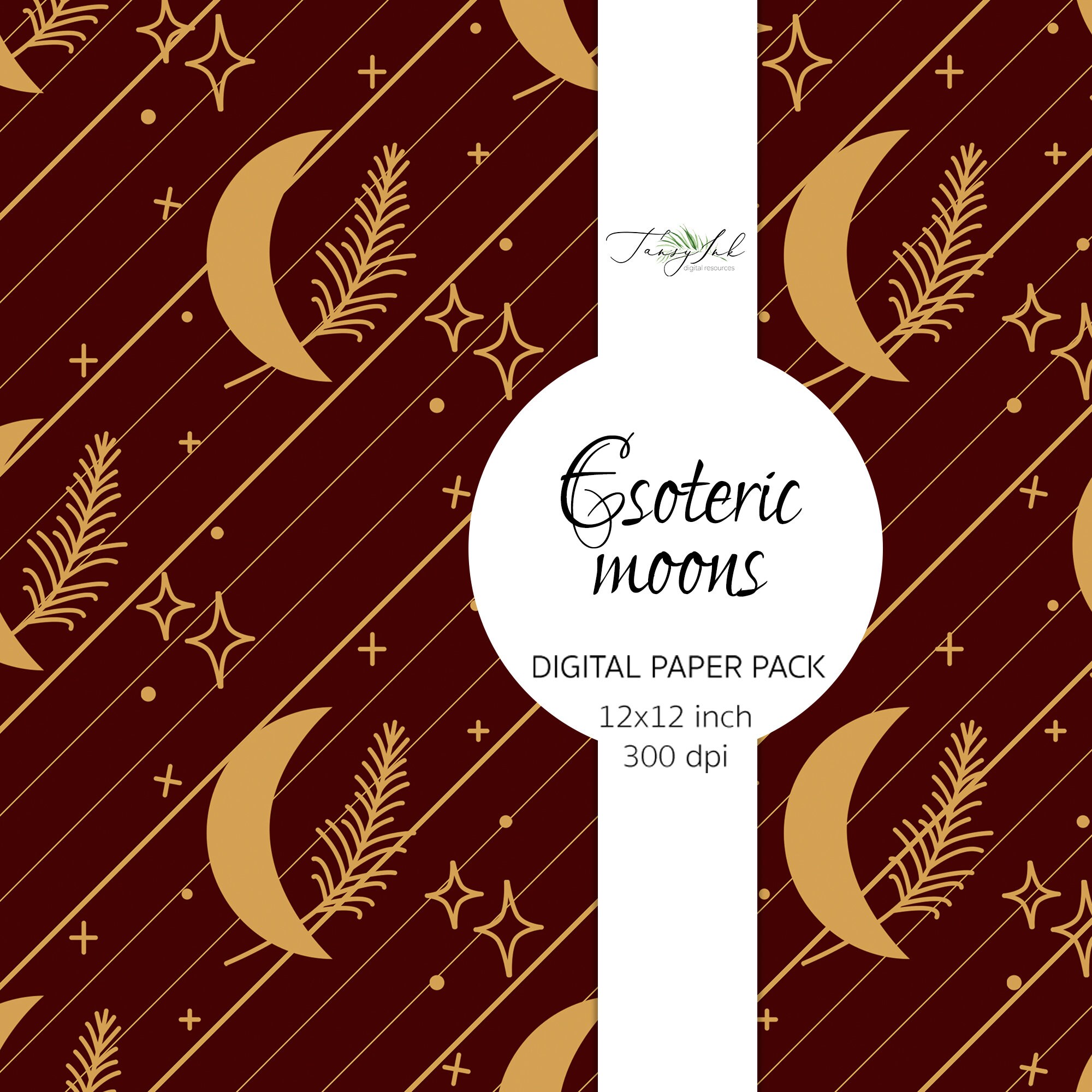 Esoteric Moons Digital Paper Seamless Paper Moon Background - Etsy