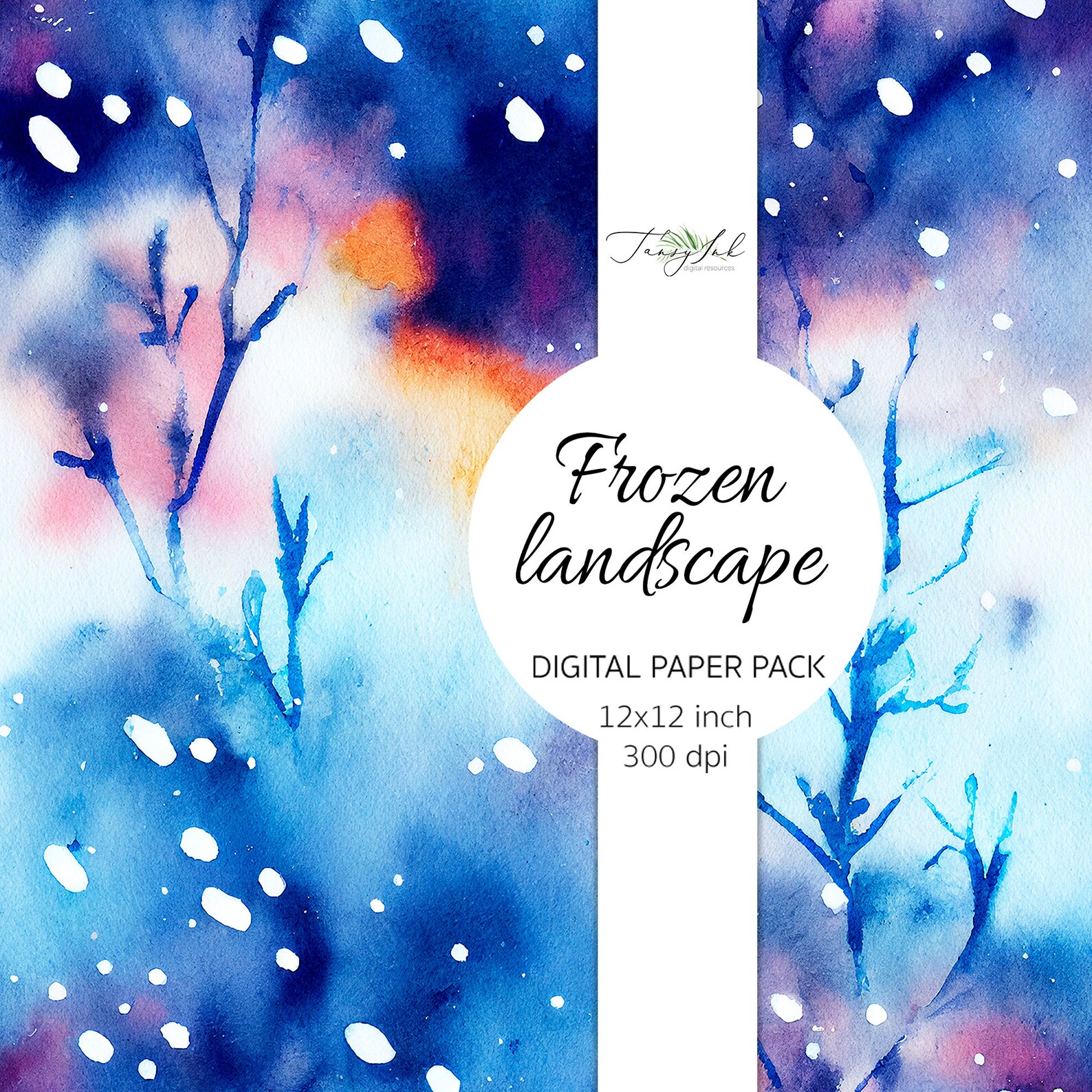 Frozen Landscape Digital Paper Seamless Paper Winter - Etsy