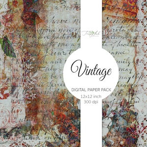 Vintage Digital Paper, Vintage Flowers, Scrapbooking Paper, Vintage ...