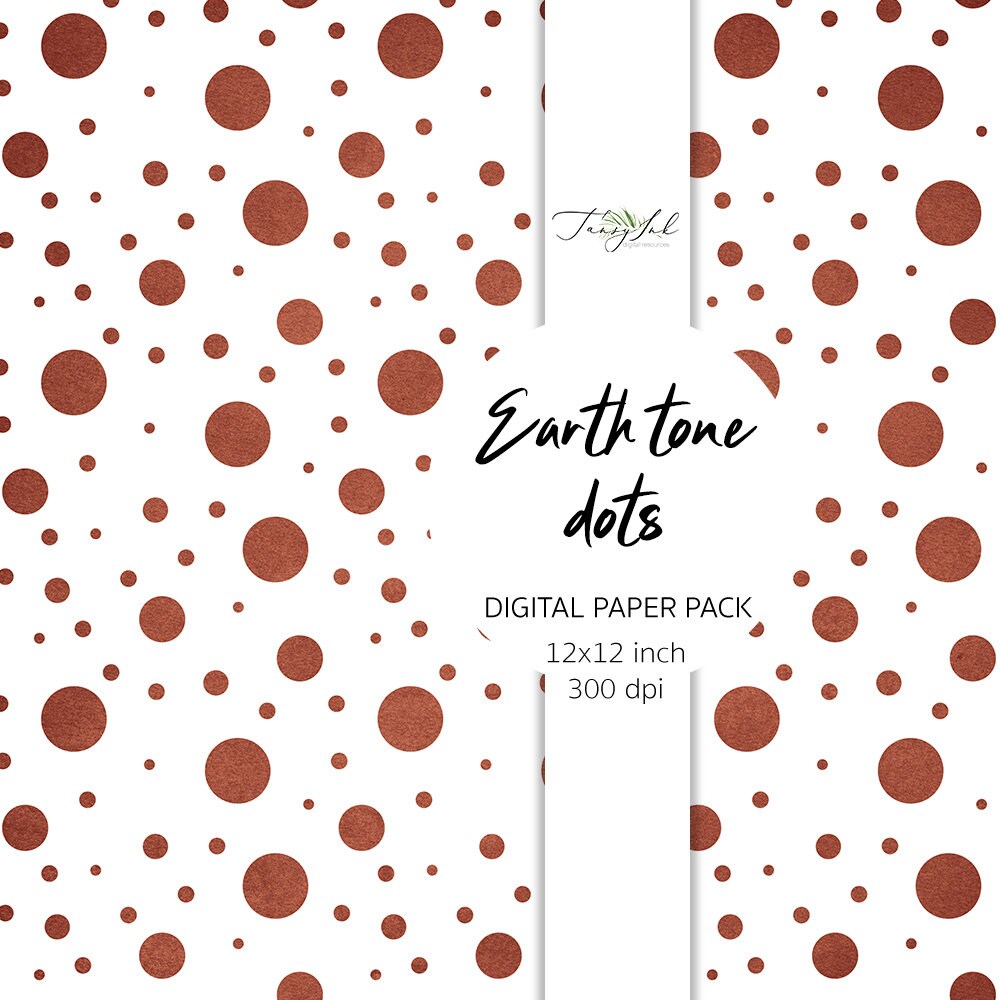 Earth tones dots digital paper seamless paper dots pattern | Etsy
