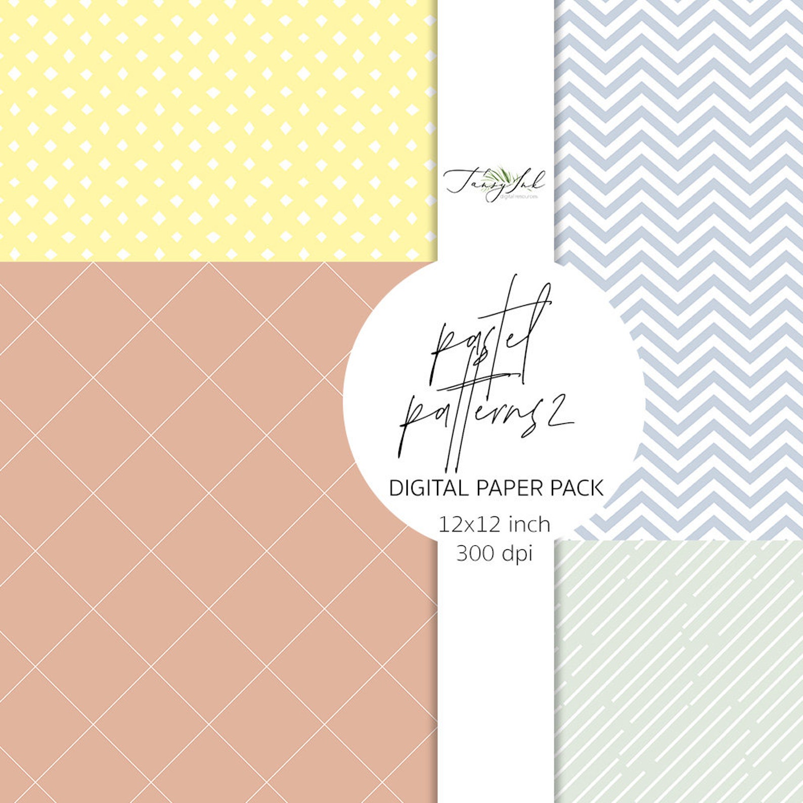 Pastel Patterns Digital Paper, Soft Pastels Background, Geometric ...